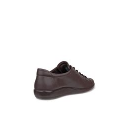 Ecco Damen Schn&uuml;rschuh "Ecco Soft 2.0", Gr. 43, braun, Leder, Schuhe, Freizeitschuh, Halbschuh, Schn&uuml;rschuh mit dezenter Logo Pr&auml;gung