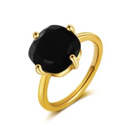 AILORIA Damen Fingerring "Ring Onyx &Eacute;GLANTINE", 49, schwarz, Fingerringe