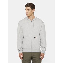 Dickies Herren Kapuzensweatjacke "Dickies Workwear Sweatshirt MWG FUL ZIP FLC HOD REG GREY", grau, Gr. XL, Obermaterial: 80% Baumwolle, 20%