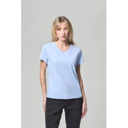 Bench. Damen V-Shirt "BELLATRIX", blau, Gr. 40, unifarben, Jersey, Obermaterial: 100% Baumwolle, Shirts