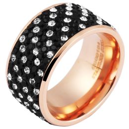 Adelia&acute;s ADELIA ́S Damen Fingerring "Damen Ring aus Edelstahl mit Strass Steinchen", 60, Edelstahlgold, Edelstahl, Fingerringe