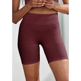 Lascana Damen Funktionsshorts "Po Push Up", rot, Gr. XS, unifarben, Rippware, Obermaterial: 91% Polyamid, 8% Elasthan, 1% Polyester, Hosen,