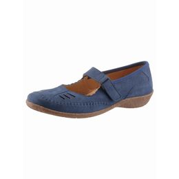 Aco Damen Ballerina, Gr. 41, blau, Glattleder, Schuhe