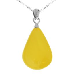 OSTSEE-SCHMUCK Damen Kette mit Anh&auml;nger "- Tropfen ca. 26 mm lang - Silber 925/000 - Bernstein", 50, Silber 925 (Sterlingsilber), silber, Silber 925