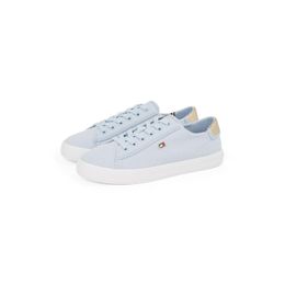 Tommy Hilfiger Damen Plateausneaker "VULC CANVAS LACE UP SNEAKER", Gr. 35, blau, Baumwolle, Schuhe, Freizeitschuh, Halbschuh, Schn&uuml;rschuh, in