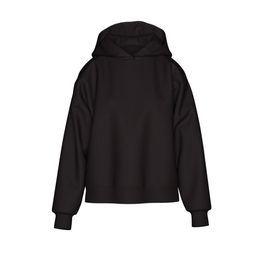 TRIGEMA Damen Sweatshirt "TRIGEMA Hoodie mit gro&szlig;em R&uuml;ckenprint", schwarz, Basic, Gr. XL, Sweatware, 50% Baumwolle, 50% Polyester, Sweatshirts