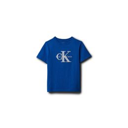 Jungen T-Shirtadmiral blau, Gr. 8, Calvin Klein Jeans, unifarben, Single Jersey, Obermaterial: 94% Baumwolle, 6% Elasthan, Shirts, Regular fit, f&uuml;r
