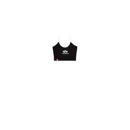 Damen Muskelshirt "Basic ML Cropped Tank Top Wmn", schwarz, Gr. L, Alpha Industries, Obermaterial: 95% Baumwolle, 5% Elastan, Shirts