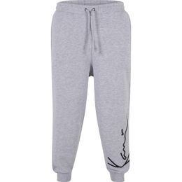 Karl Kani Herren Stoffhose "Karl Kani Herren KK Signature Retro Sweatpants"grau, schwarz, Gr. XXS, 80% Baumwolle, 20% Polyester, Hosen