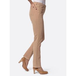 Inspirationen Damen Cordhose, braun, Gr. 42, unifarben, 98% Baumwolle, 2% Elasthan, Hosen