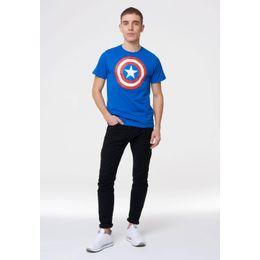 logoshirt Herren T-Shirt "Captain America", blau, Gr. XS, bedruckt, 100% Baumwolle, Shirts, mit Captain America Shield Print