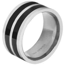 Adelia&acute;s ADELIA ́S Herren Fingerring "Herren Ring aus Edelstahl", 70, Edelstahl, schwarz, Edelstahl, Fingerringe