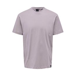 Only & Sons ONLY & SONS Herren Rundhalsshirt "ONSMAX LIFE REG SS STITCH TEE", bunt, Gr. M, unifarben, Single Jersey, Obermaterial: 100% Baumwolle, Shirts
