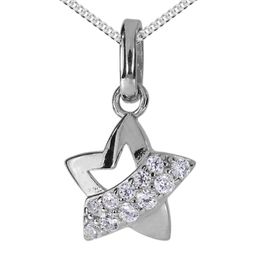OSTSEE-SCHMUCK Damen Kette mit Anh&auml;nger "- Stern - Silber 925/000 - Zirkonia", 42, Silber 925 (Sterlingsilber), silber, Silber 925 (Sterlingsilber),