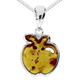 OSTSEE-SCHMUCK Damen Kette mit Anh&auml;nger "- Apfel - Silber 925/000 - Bernstein", 40, Silber 925 (Sterlingsilber), silber, Silber 925 (Sterlingsilber),