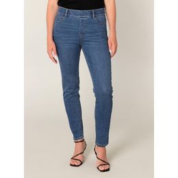 Base Level Damen Jeggings "Anabel", blau, Gr. 42, unifarben, Denim/Jeans, Obermaterial: 92% Baumwolle, 6% Polyester, 2% Elasthan, Hosen, in blauer