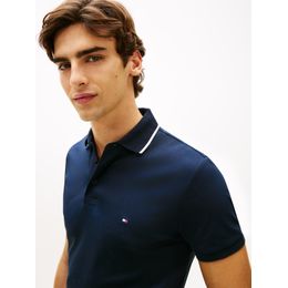 Tommy Hilfiger Herren Poloshirt "LIQUID COTTON TIPPED"desert sky, Gr. L, unifarben, Jersey, Obermaterial: 100% Baumwolle, Shirts, Slim fit mit