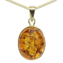 OSTSEE-SCHMUCK Damen Kette und Anh&auml;nger Set "- Classic 16x12 - Gold 333/000 - Bernstein", 42, gold, Gelbgold 333, Schmuck_Sets