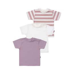 Liliput M&auml;dchen T-Shirt, lila, Gr. 110, gestreift, unifarben, 95% Baumwolle, 5% Polyester, Shirts, 3er-Pack mit angenehmem Rundhalsausschnitt