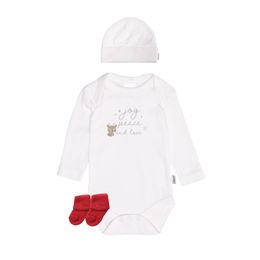 Liliput M&auml;dchen Erstausstattungspaket "Joy Peace and Love", wei&szlig;, Gr. 62, 100% Baumwolle, KOB Set-Artikel, bestehend aus Body, M&uuml;tze und S&ouml;ckchen