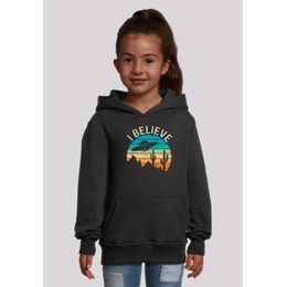 F4NT4STIC Kinder Kapuzenpullover "I Believe UFO Alien Sonnenuntergang", schwarz, Gr. 110, Obermaterial: 65% Baumwolle, 35% Polyester, Pullover,