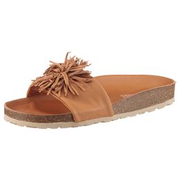 VERBENAS Damen Pantolette "Reina Ecobrush", Gr. 37, braun, Leder, Schuhe, Sommerschuh, Schlappen, Strandschuh f&uuml;r den Sommer