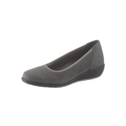 CLASSIC Damen Ballerina, Gr. 39, grau, Nubukleder, Schuhe