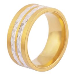Adelia&acute;s ADELIA ́S Damen Fingerring "Damen Ring aus Edelstahl", 64, Edelstahlgold, Edelstahl, Fingerringe