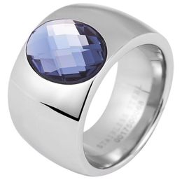Adelia&acute;s ADELIA ́S Damen Fingerring "Damen Ring aus Edelstahl", 60, Edelstahl, blau, Edelstahl, Fingerringe