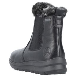 Rieker Damen Winterboots, Gr. 39, schwarz, Elastischer Einsatz, Lederimitat, Textil, Schuhe, Chelseaboots, Stiefelette, mit wasserabweisender