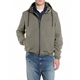 Replay Herren Kurzjackelight military, Gr. L, unifarben, Web, Obermaterial: 100% Polyester. Futter: 100% Polyester, Jacken, mit Kapuze