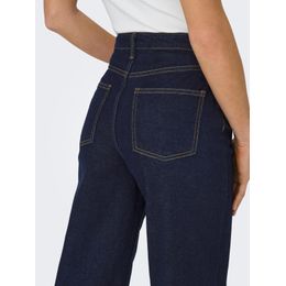 Only Damen High-waist-Jeans "ONLJUICY HW WIDE RINSE DNM MAS763 NOOS", blau, Gr. 32, unifarben, Denim/Jeans, Obermaterial: 99% Baumwolle, 1% Elasthan,