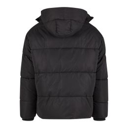 Urban Classics Herren Winterjacke "Urban Classics Puffer Jacket With Flap Hood", schwarz, Gr. S, mehrfarbig, 100% Polyester, Jacken
