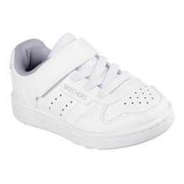 Skechers Baby Lauflernschuh "QUICK STREET", Gr. 26, wei&szlig;, Lederimitat, Schuhe, Retro Sneaker mit Klettverschluss, Gr&ouml;&szlig;enschablone zum Download