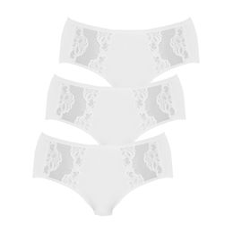 Nina von C. Damen H&uuml;ftslip "3er Pack Damen H&uuml;ftslip Slipboutique", Gr. 40, wei&szlig;, Obermaterial: 93% Baumwolle CO. 7% Elasthan EL., Unterhosen