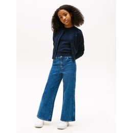 Tommy Hilfiger M&auml;dchen Strickjacke "POINTELLE CARDIGAN LS", blau, Gr. 86, unifarben, Strick, Obermaterial: 100% Baumwolle, Strickjacken, f&uuml;r Kinder