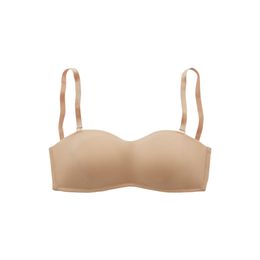 Lascana Damen T-Shirt-BH, Gr. 100, braun, Microtouch, Obermaterial: 85% Polyamid, 15% Elasthan, Basic, BHs, ohne Schale mit abnehmbaren Tr&auml;gern,