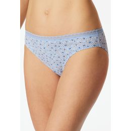 Schiesser Damen Rioslip "Modern Multipacks", Gr. 44, blau, Single Jersey, Obermaterial: 95% Baumwolle, 5% Elasthan, Unterhosen, Spitzenb&auml;nder,