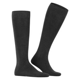 Falke Herren Kniestr&uuml;mpfe "Family", Gr. 39anthra.mel, Baumwollmischung, unifarben, Socken, atmungsaktiv, weich, Rippenb&uuml;ndchen