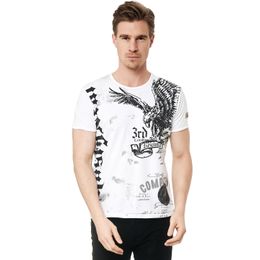 Rusty Neal Herren T-Shirt, schwarz-wei&szlig;, Gr. L, bedruckt, 100% Baumwolle, Shirts, mit Adler-Print