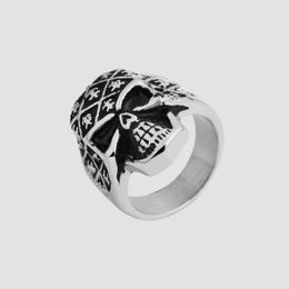 Adelia&acute;s ADELIA ́S Herren Fingerring "Herren Ring Totenkopf aus Edelstahl", 74, Edelstahl, schwarz, Edelstahl, Fingerringe