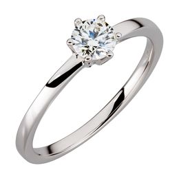 OROLINO Damen Fingerring "Gold 750 mit nat&uuml;rlichem Brillant 0,50ct.", 060 (19,1), 0,5 SI = kleine Einschl&uuml;sse, Gold, wei&szlig;, Gold, Fingerringe
