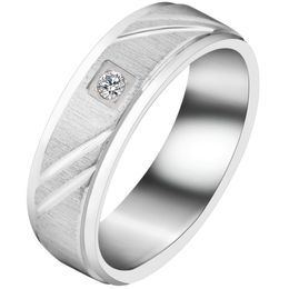 Adelia&acute;s ADELIA ́S Damen Fingerring "Damen Ring aus Edelstahl mit Strass Steinchen", 54, Edelstahlsilber, Edelstahl, Fingerringe
