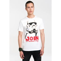 logoshirt Herren T-Shirt "Star Wars - Stormtrooper", wei&szlig;, Gr. S, bedruckt, 100% Baumwolle, Shirts, mit Stormtrooper-Aufdruck