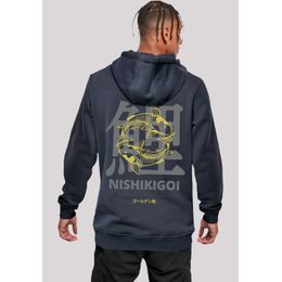 F4NT4STIC Herren Kapuzenpullover "Koi Golden Gai", blau, Gr. XS, Obermaterial: 65% Baumwolle, 35% Polyester, Pullover, Print