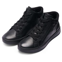 Ara Damen Sneakerboots "ROM", Gr. 8,5, schwarz, Glattleder, Veloursleder, unifarben, Schuhe, High Top Sneaker, Schn&uuml;rboots in bequemer Schuhweite G