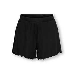 Shorts KIDS Only "KOGNELLA WIDE SHORTS VD JRS NOOS", M&auml;dchen, Gr. 134, N-Gr, schwarz, Jersey, Obermaterial: 65% Polyester, 30% Viskose, 5% Elasthan, unifarben, loose fit ca. Mitte Oberschenkel, Hosen Shorts