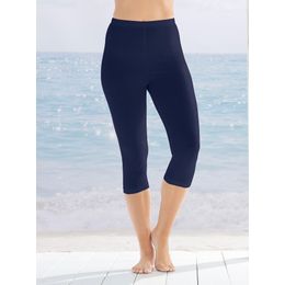Damen Caprileggings, blau, Gr. 46, unifarben, 95% Baumwolle, 5% Elasthan, Hosen