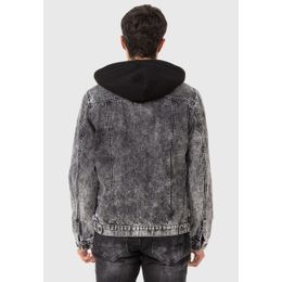 Cipo & Baxx CIPO & BAXX Herren Jeansjacke "Jacke", schwarz, Gr. L, unifarben, Stoff, 100% Baumwolle, Jacken, im Washed-Look