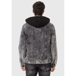 Cipo & Baxx CIPO & BAXX Herren Jeansjacke "Jacke", schwarz, Gr. M, unifarben, Stoff, 100% Baumwolle, Jacken, im Washed-Look